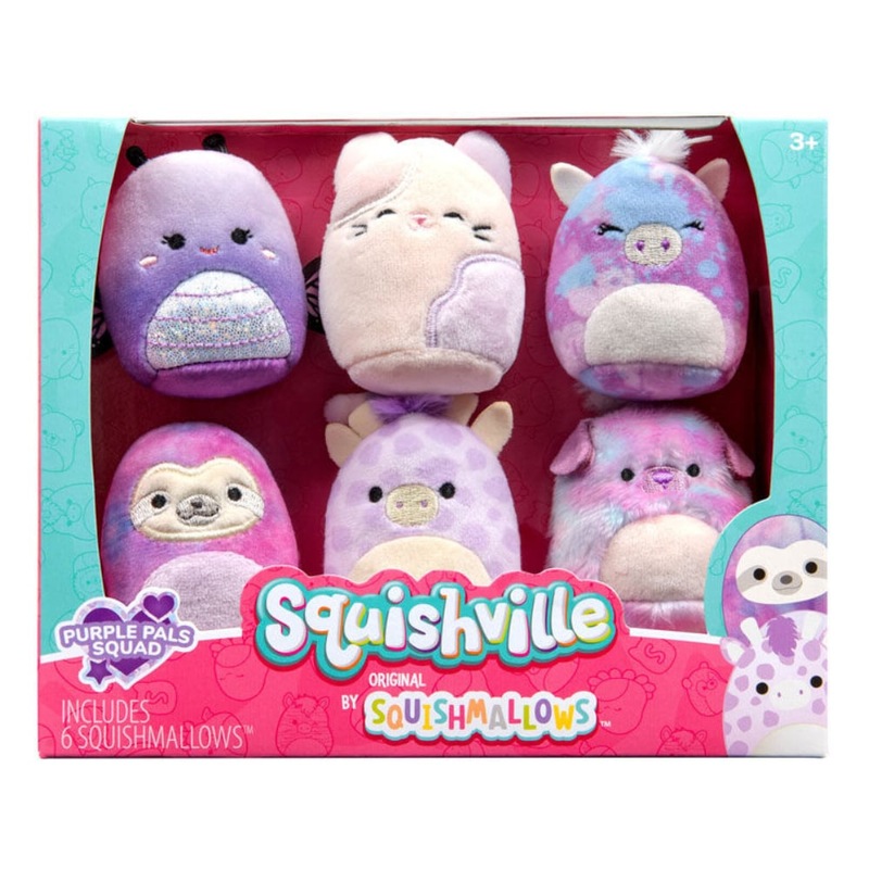 Buy Squishmallows Squishville Purple Pals Squad 6 Pack Mini Plush - MyDeal