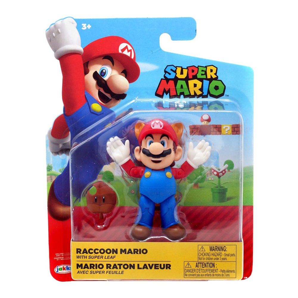 Buy World of Nintendo Raccoon Mario With Super Leaf Articulated 4 Inch ...