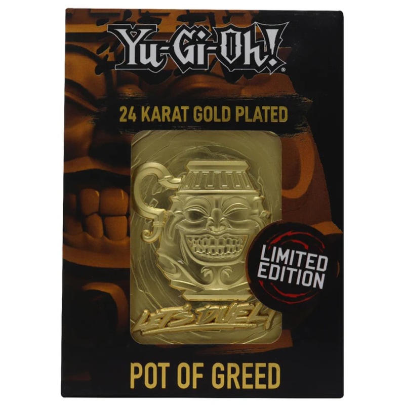 Buy Yu-Gi-Oh! Pot Of Greed 24K Gold Plated Limited Edition Collectible Metal Card - MyDeal