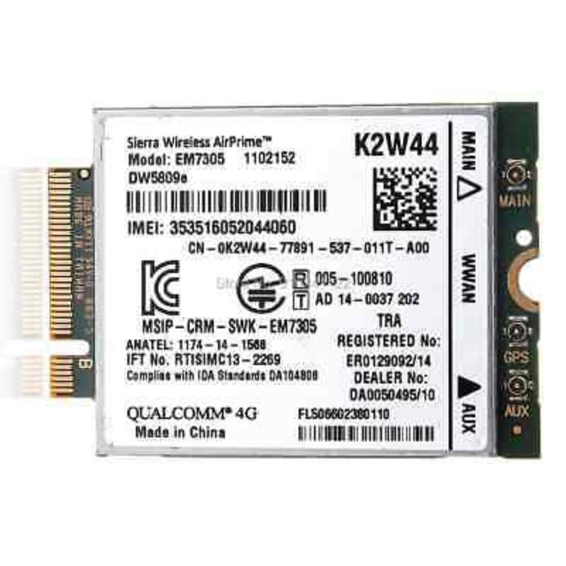Buy Bulk 10x DELL Sierra Wireless EM7305 4G K2W44 LTE WWAN card - MyDeal