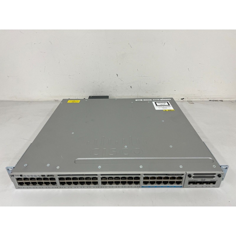 Buy Cisco WS-C3850-12X48U-L Switch 48 Port Gigabit PoE+ 1100W PSU + C3850-NM-2-10G - MyDeal