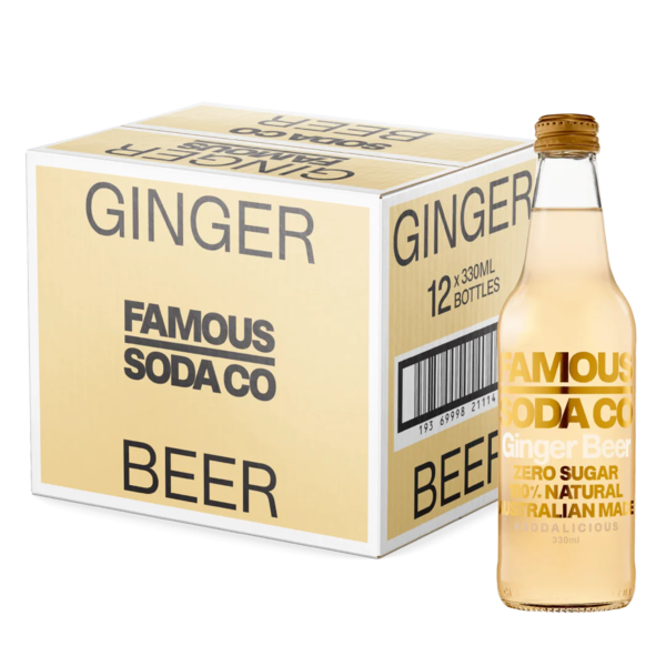 Buy Famous Soda Co Ginger Beer - 12 x 330ml Bottles - MyDeal Australia