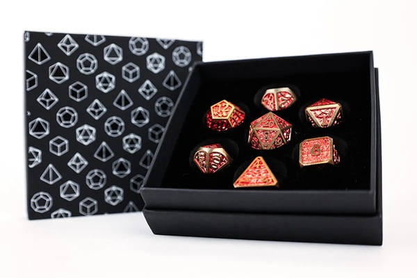 Buy LPG Dice RPG Set Draco Bright Red/Gold - MyDeal Australia