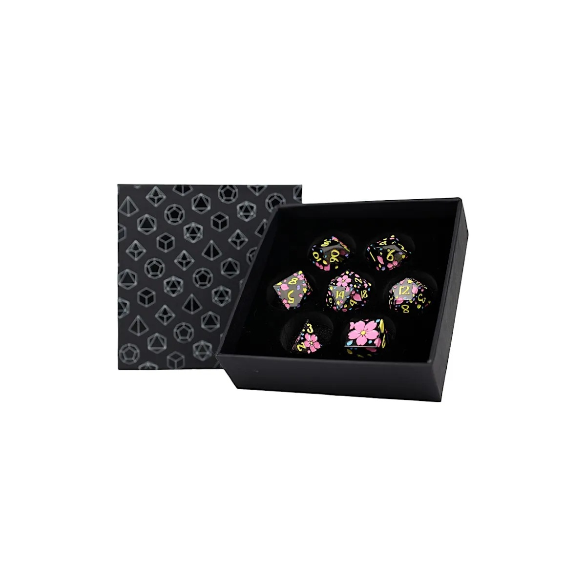 Buy LPG Dice RPG Set Inscripted Sakura Pastel Black - MyDeal Australia