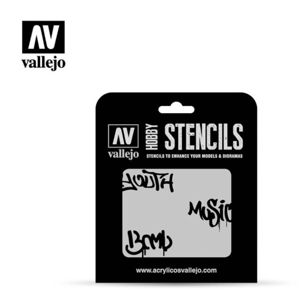 Buy Vallejo Stencils - Lettering & Signs - Street Art Num. 1 - MyDeal ...