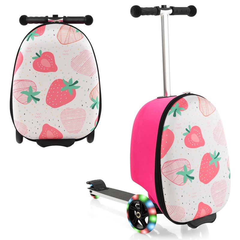 Buy Babyjoy 2-in-1 Kids Suitcase Scooter Set Foldable Ride-on Luggage w ...
