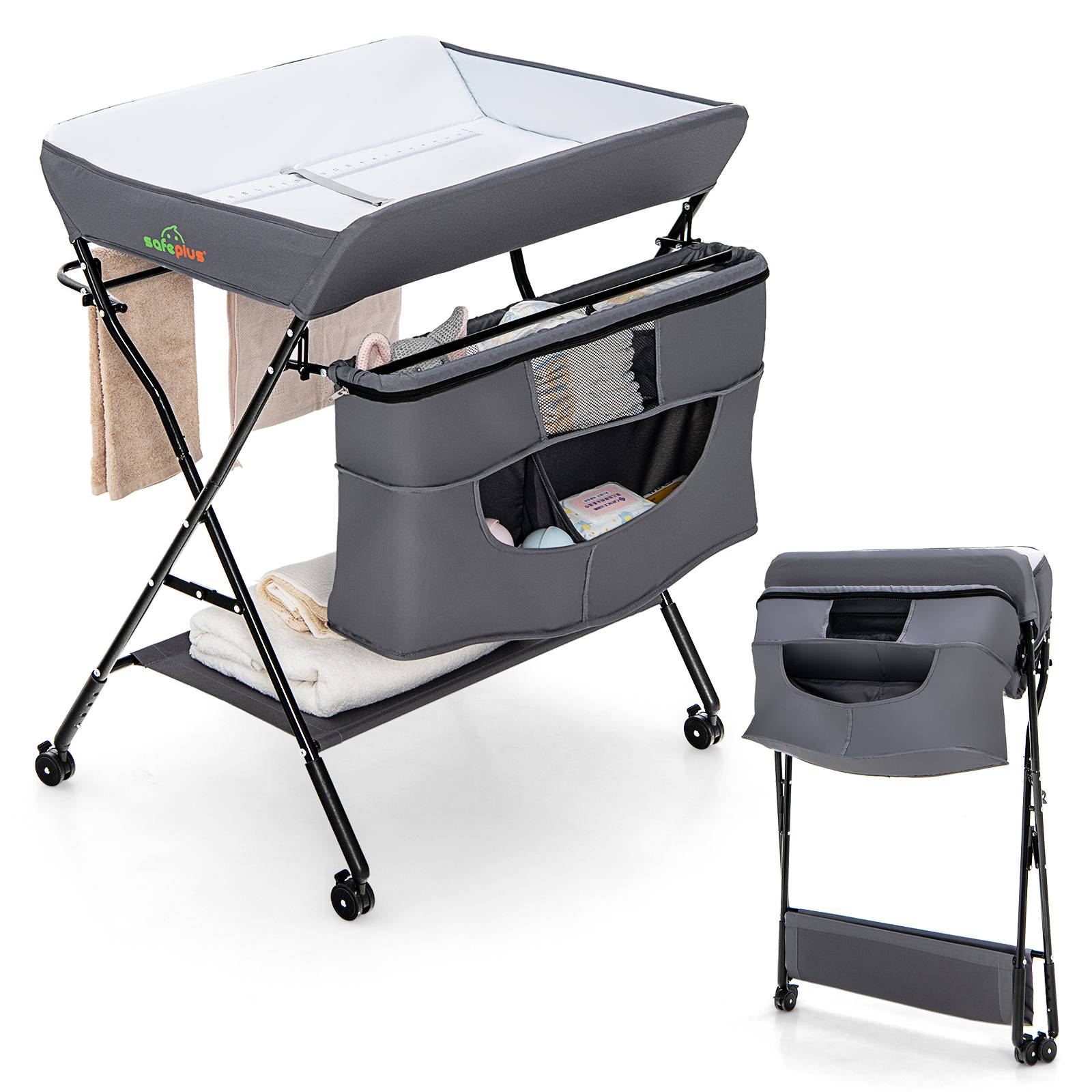 Buy Babyjoy Foldable Baby Changing Table Mobile Nursery Stand w ...