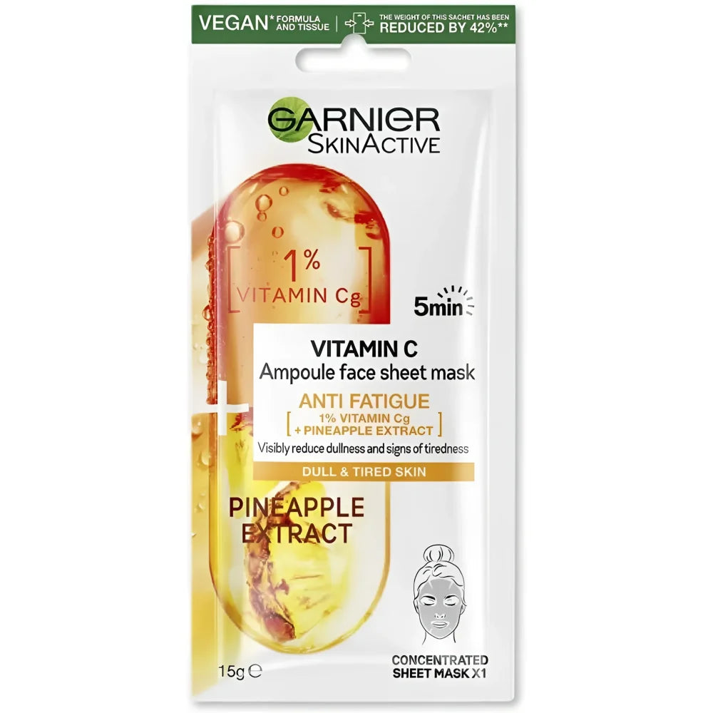 Buy Garnier Skin Active Vitamin C Anti-Fatigue Ampoule Face Sheet Mask ...