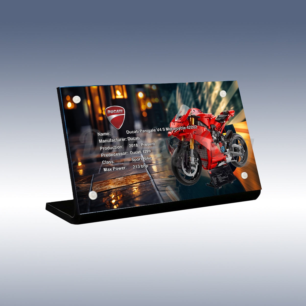 Buy Display King - Acrylic display plaque for Lego Ducati Panigale V4 S ...