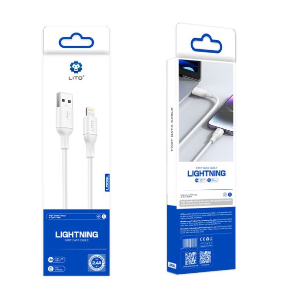 Buy LITO LD06 USB-A To Lightning Fast Charging PVC Cable 100cm - White ...