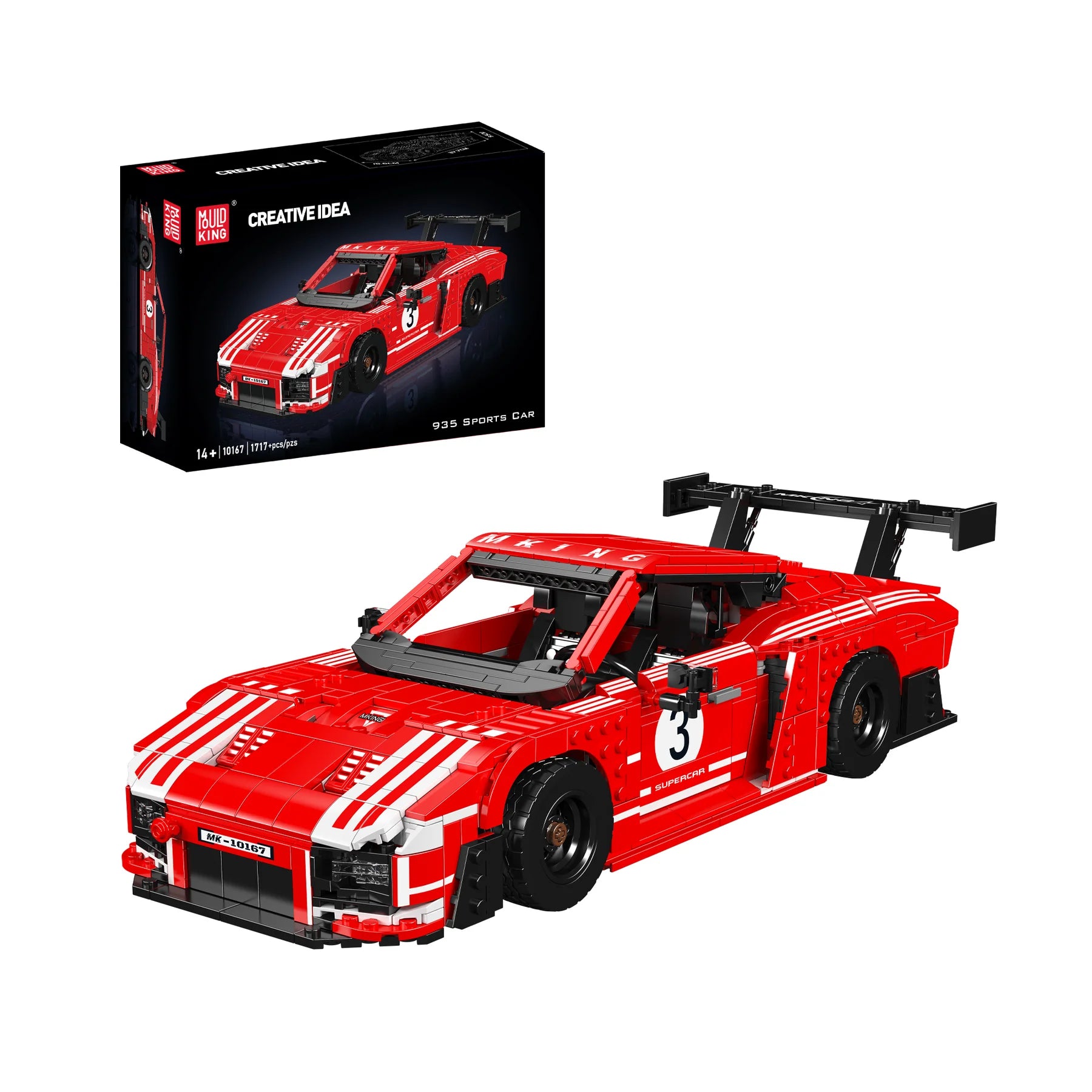 Buy Mould King 10167 German 935 Endurance Racing Car Model Building Set ...