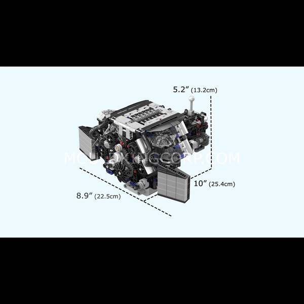 Buy Mould King 10230 W12 Twin Turbo Engine Model Building Set - 871 Pcs ...