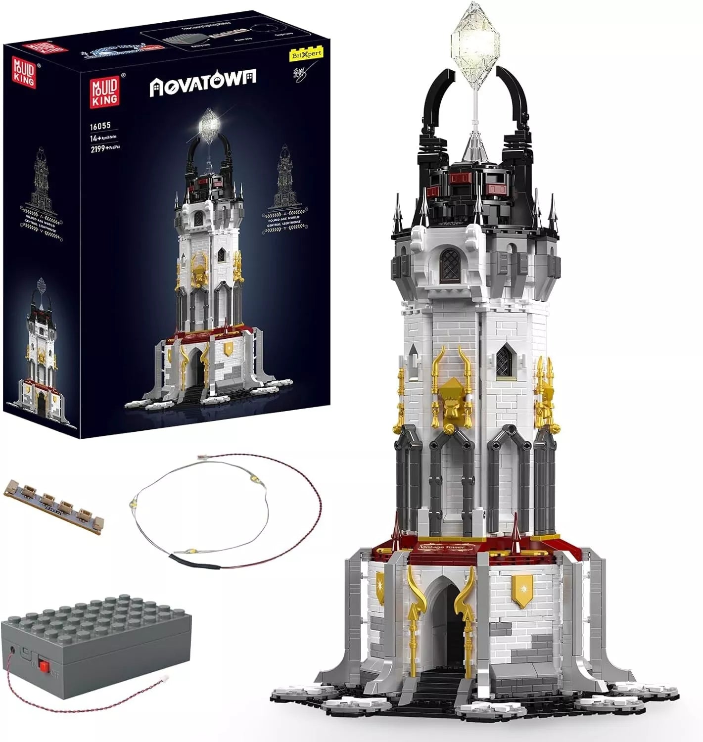 Buy Mould King 16055 MOC Creactive Medieval Lighthouse Lighting ...