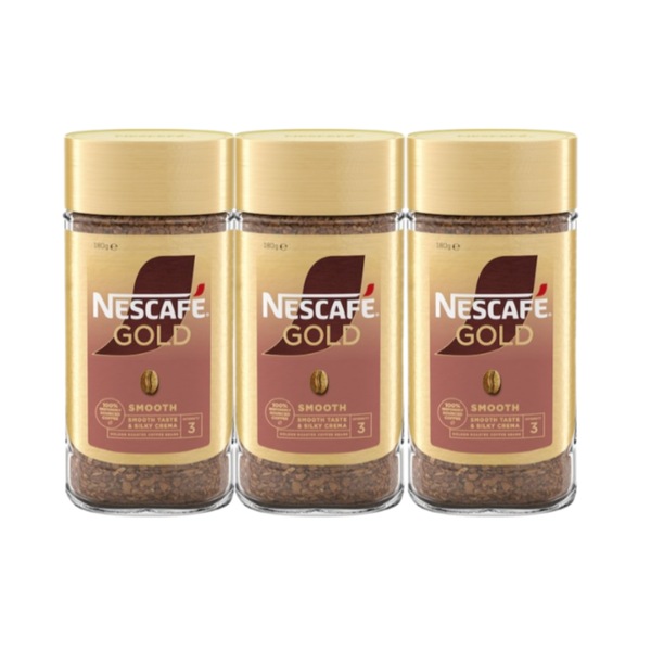 Buy 3 x Nescafe Gold Smooth Soluble Instant Coffee 180g - MyDeal Australia