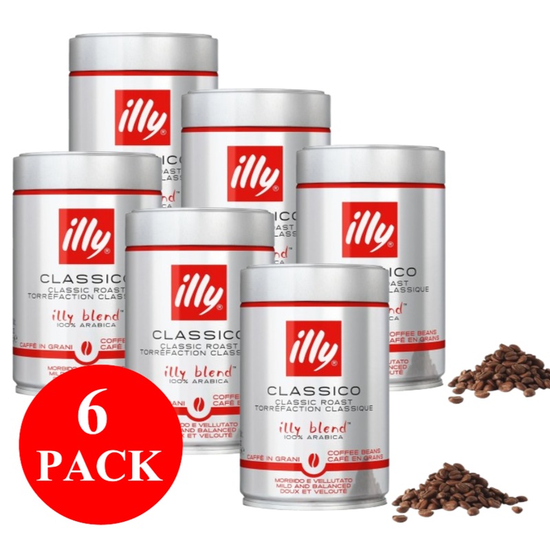 Buy 6 x illy Classico Coffee Beans 250g - MyDeal