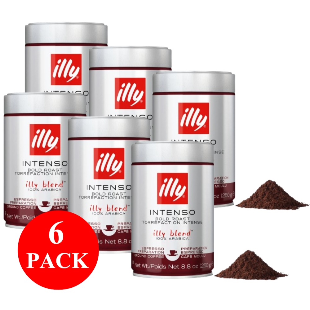 Buy 6 x illy Intenso Espresso Ground Coffee 250g - MyDeal Australia