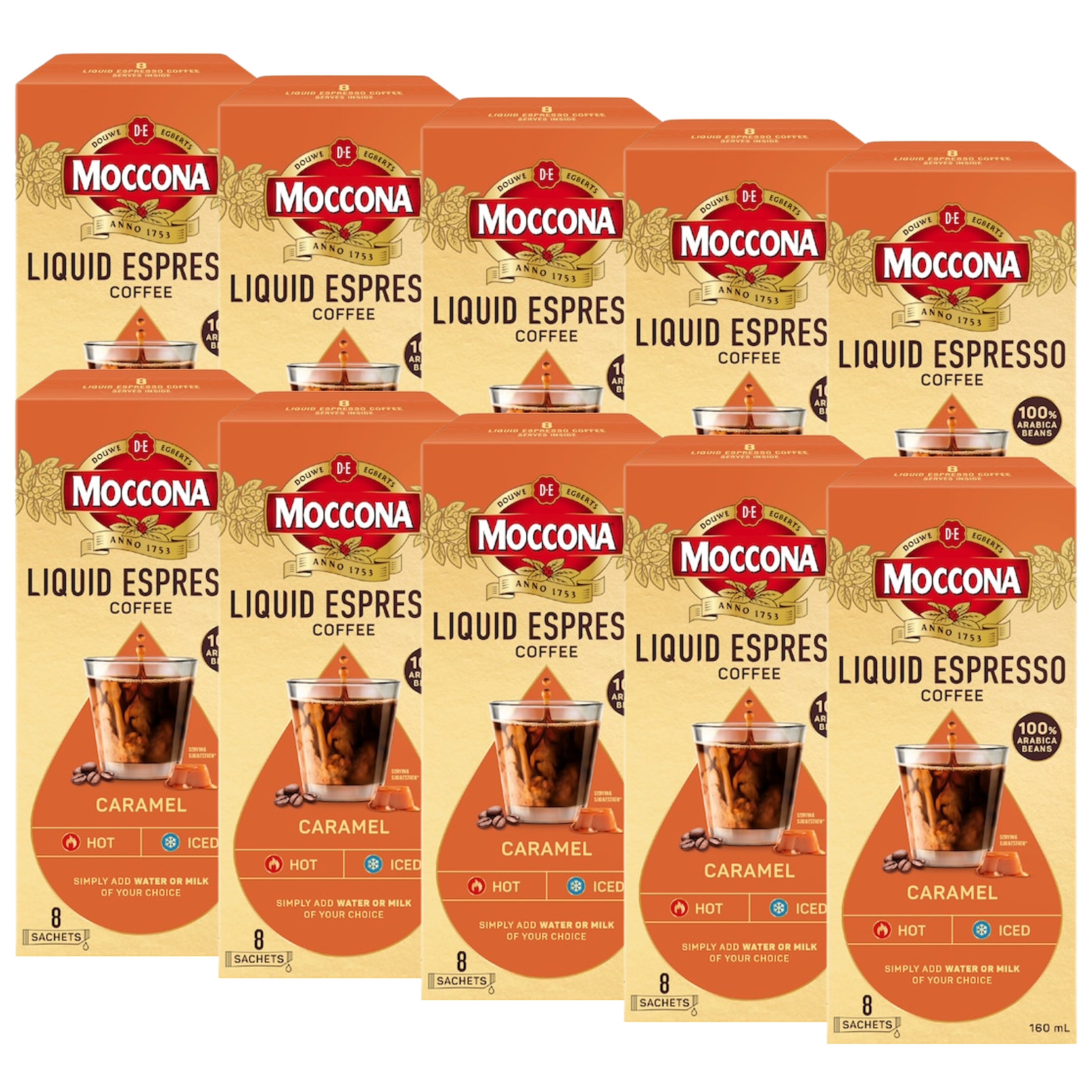 Buy Moccona Liquid Coffee Sachets Espresso Caramel (80 serves) - MyDeal ...