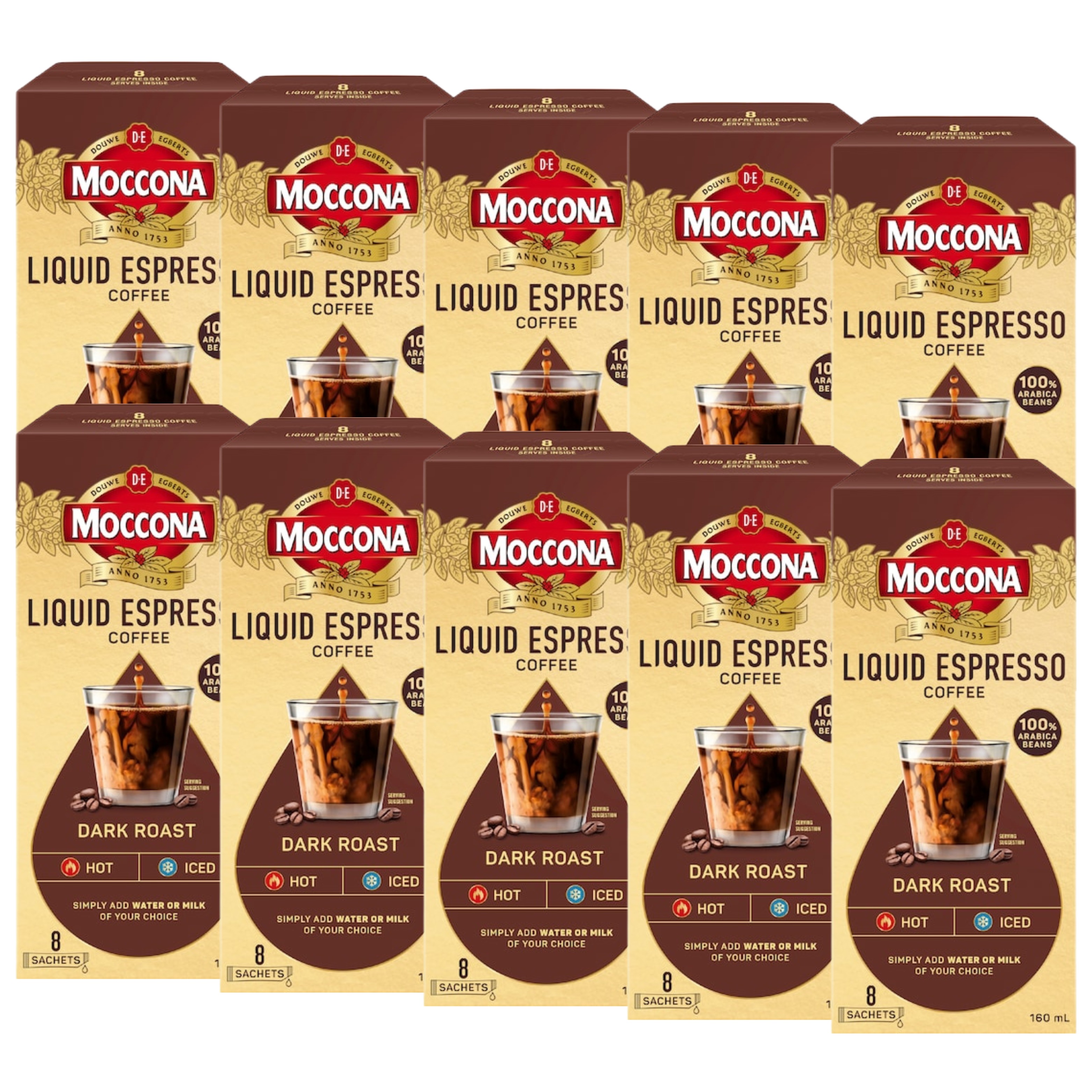 Buy Moccona Liquid Coffee Sachets Espresso Dark Roast (80 serves ...