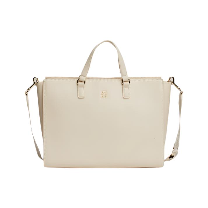 Buy Tommy Hilfiger TH Monogram Repeat Logo Tote - Classic Beige ...