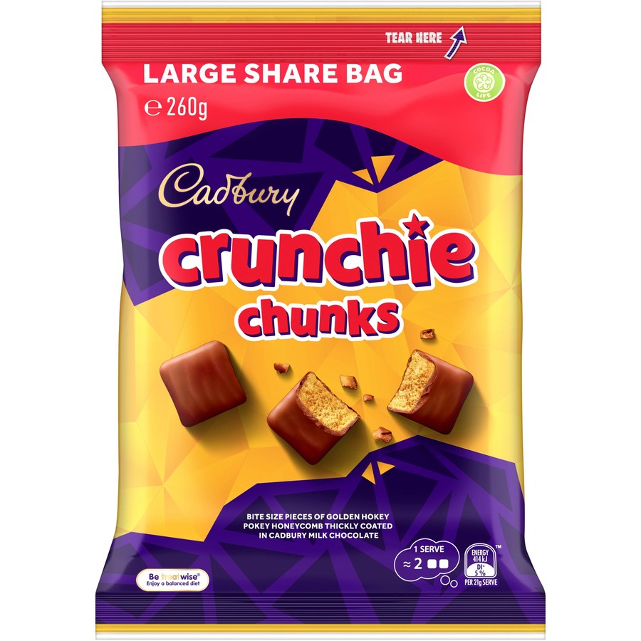 Buy Cadbury Crunchie Chunks Bites 260g The Ultimate Crunch and ...