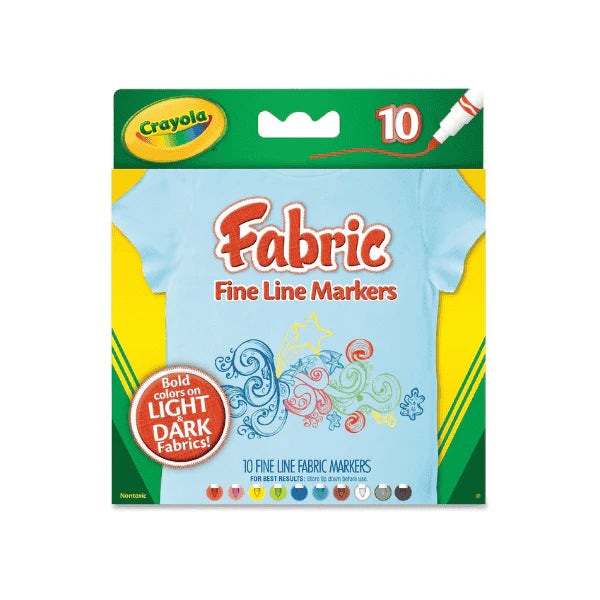 Buy Crayola Fabric Markers 10ct Fine Line Tips for Stunning Custom ...