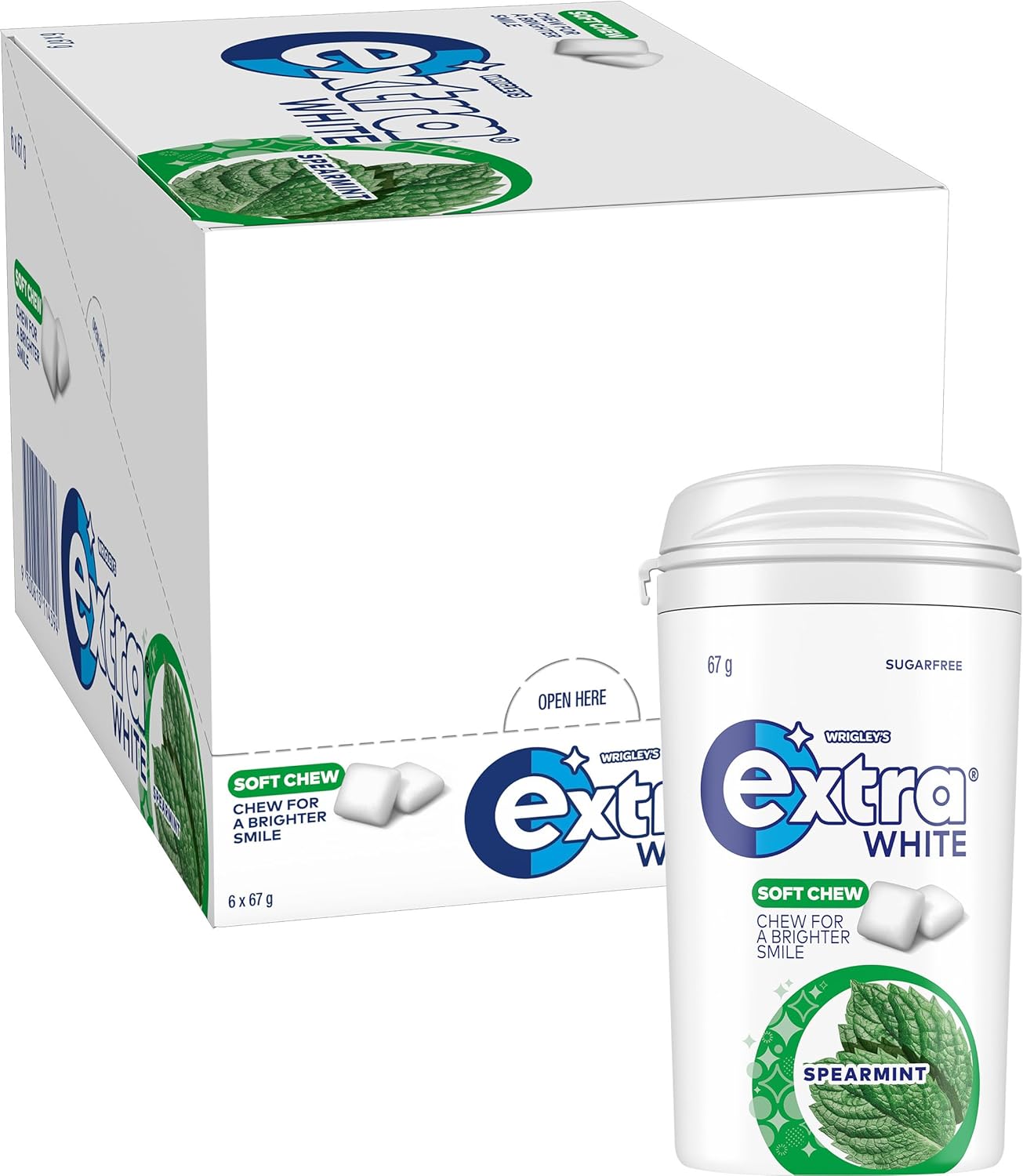 Buy Extra Spearmint Sugar Free Chewing Gum 67g Soft Chew Bottle Case of ...
