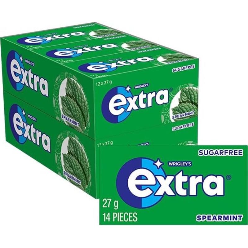 Buy Extra Spearmint Sugar Free Gum 24 Packets (14 Pieces Each) Fresh ...