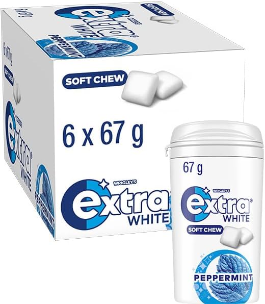 Buy Extra White Peppermint Sugar Free Chewing Gum 67g Soft Chew Bottle ...