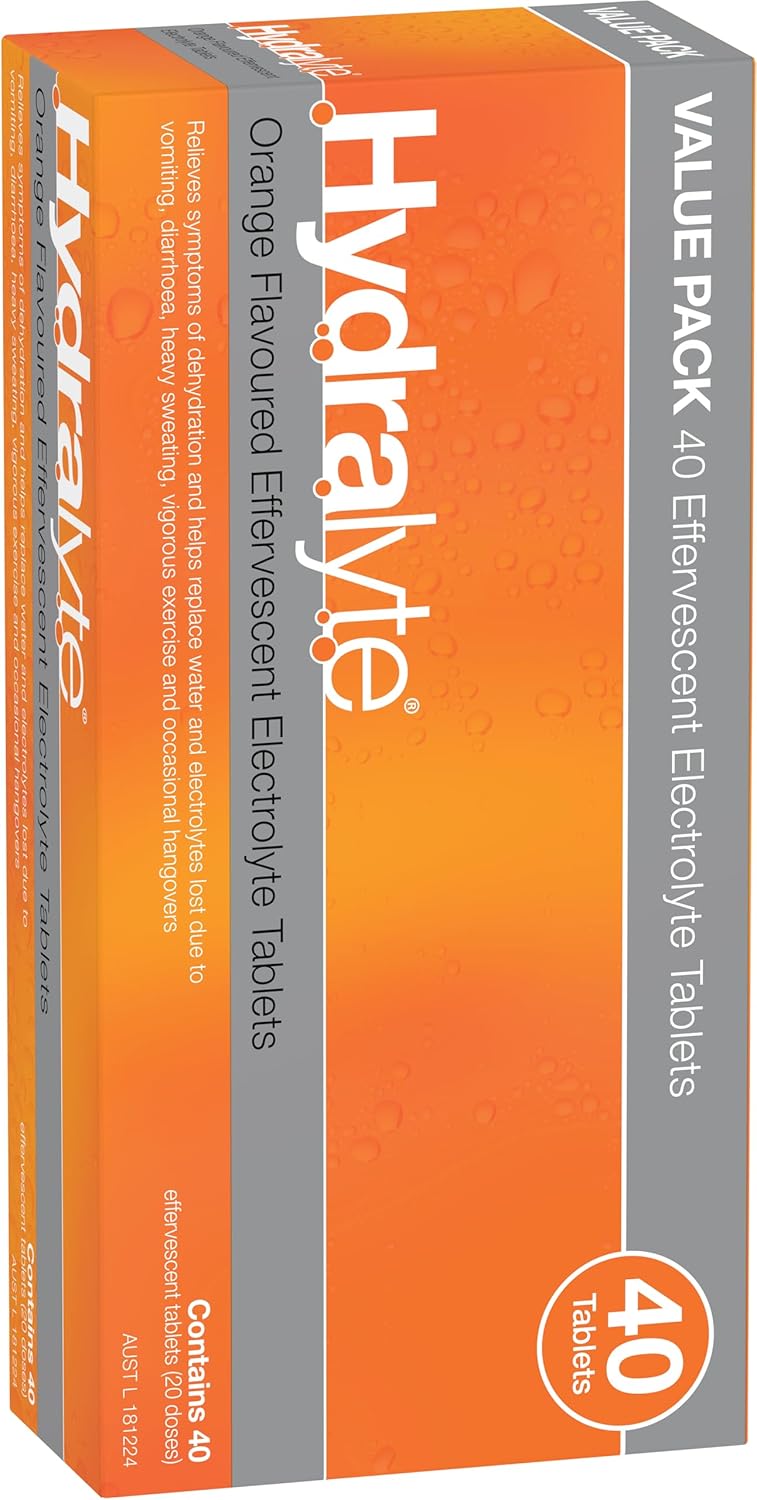 Buy Hydralyte Effervescent Electrolyte Tablets Orange 40 Tablets Rapid ...