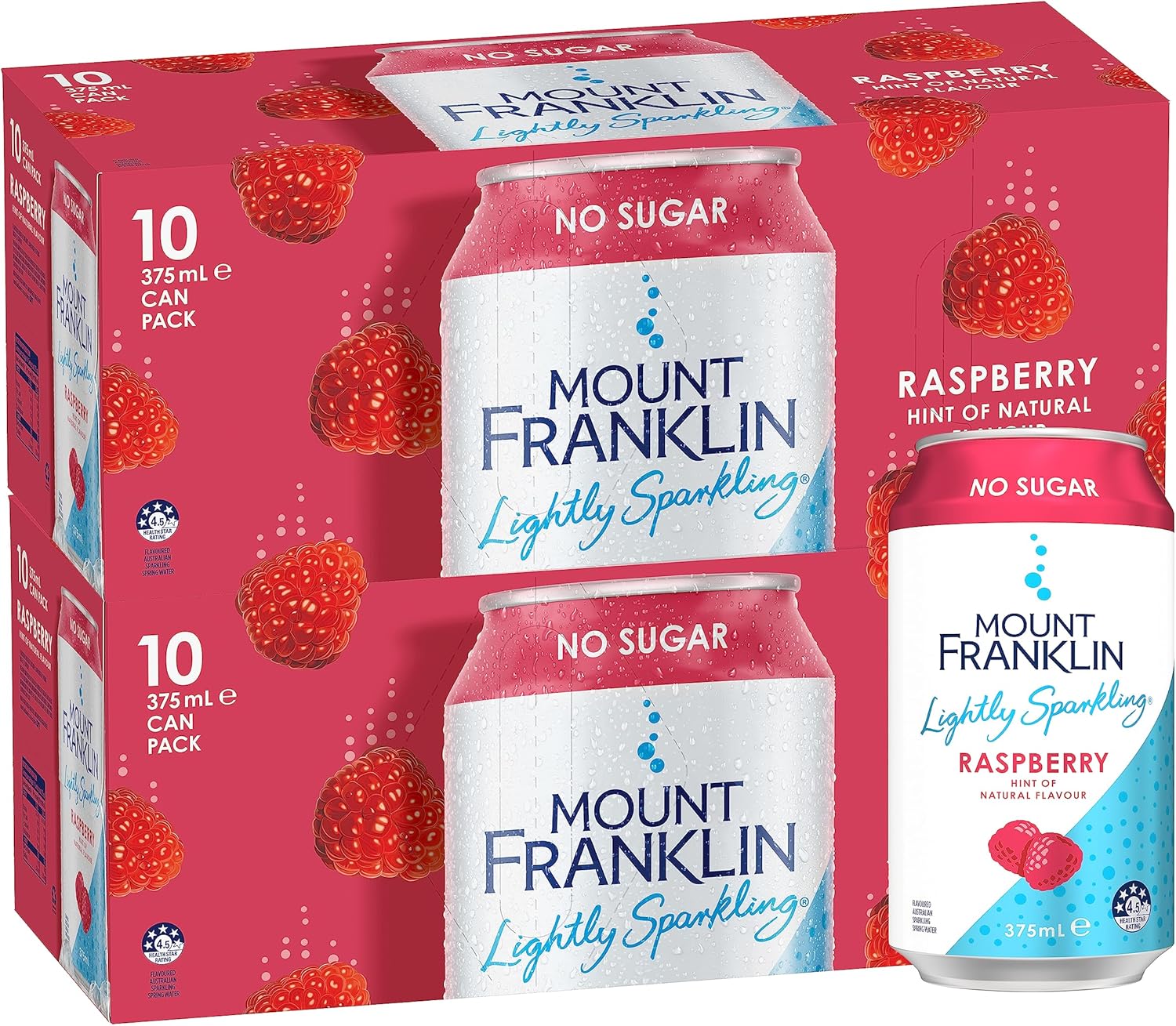 Buy Mount Franklin Lightly Sparkling Water Raspberry 20 x 375ml ...