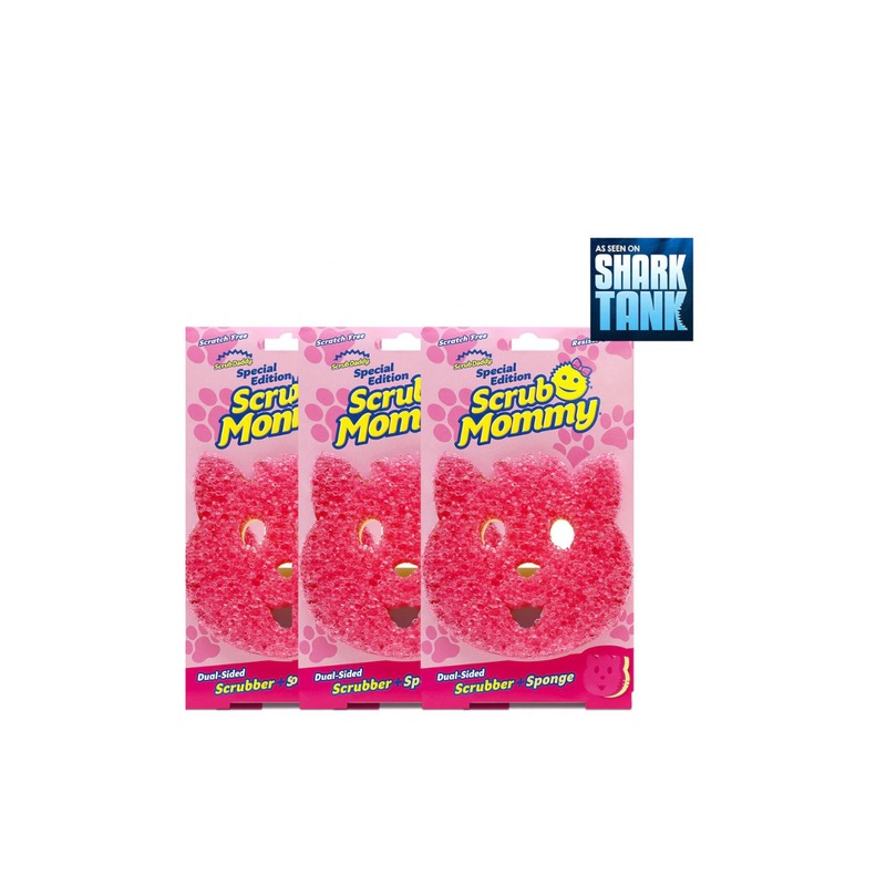 Buy Scrub Daddy Dual-Sided Scrub Mummy Scrubber & Sponge - 3 x Pink ...