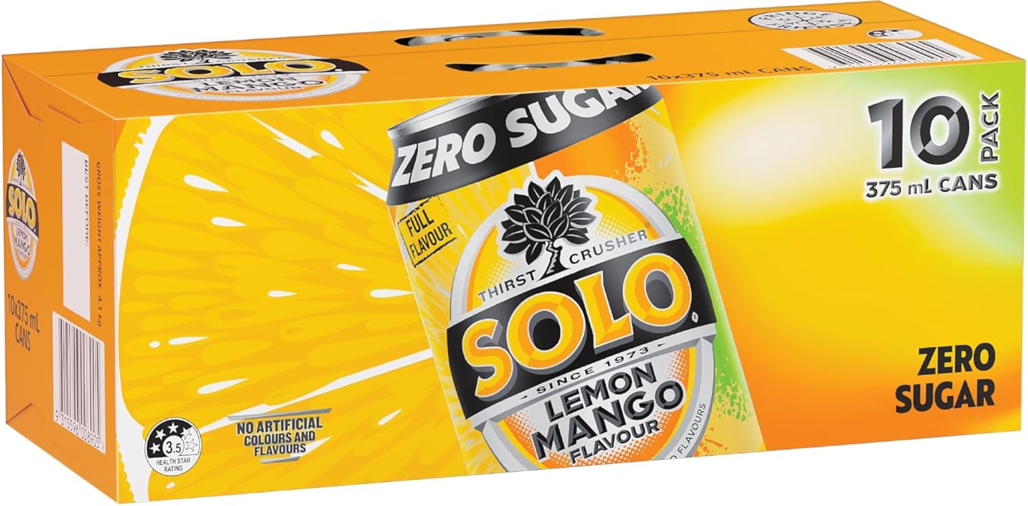 Buy Solo Lemon Mango Soft Drink 10 x 375ml Cans of Tropical Citrus ...