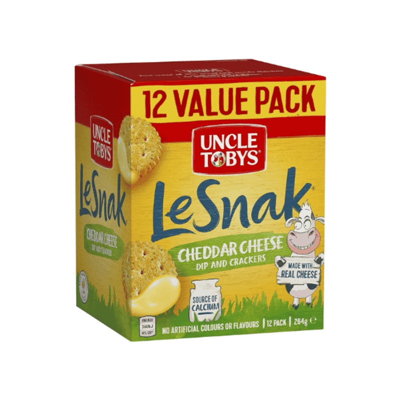 Buy Uncle Tobys Le Snak Cheddar Cheese Snack Bars 264g 12-Pack Cheesy Flavor in Every Bite - MyDeal