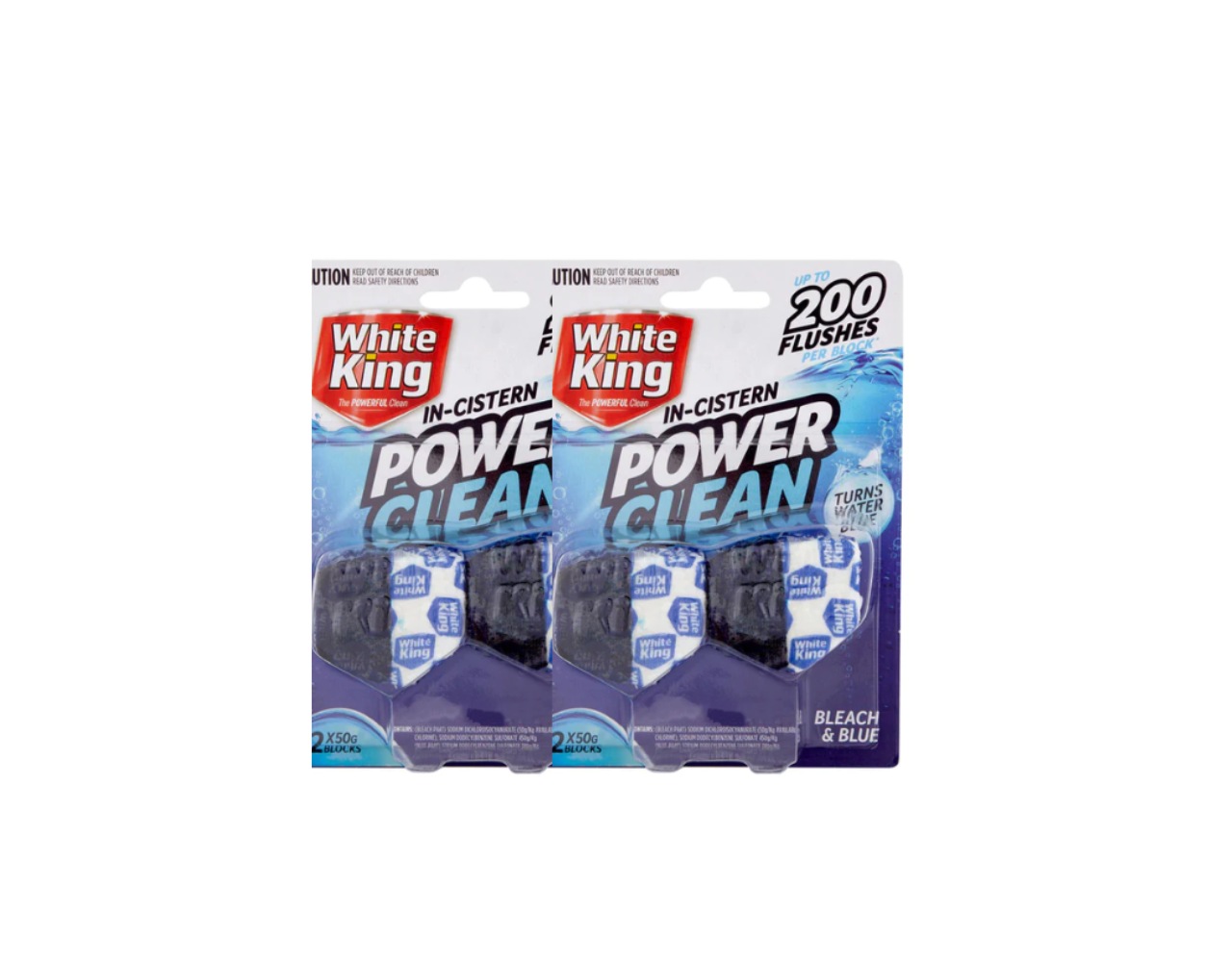 Buy White King In-Cistern Power Clean Bleach & Blue 50g 2 x 2pk ...
