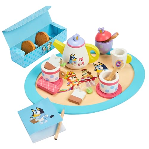 Buy Bluey Wooden Tea Party 18 Pc Activity Toy Playset - MyDeal Australia