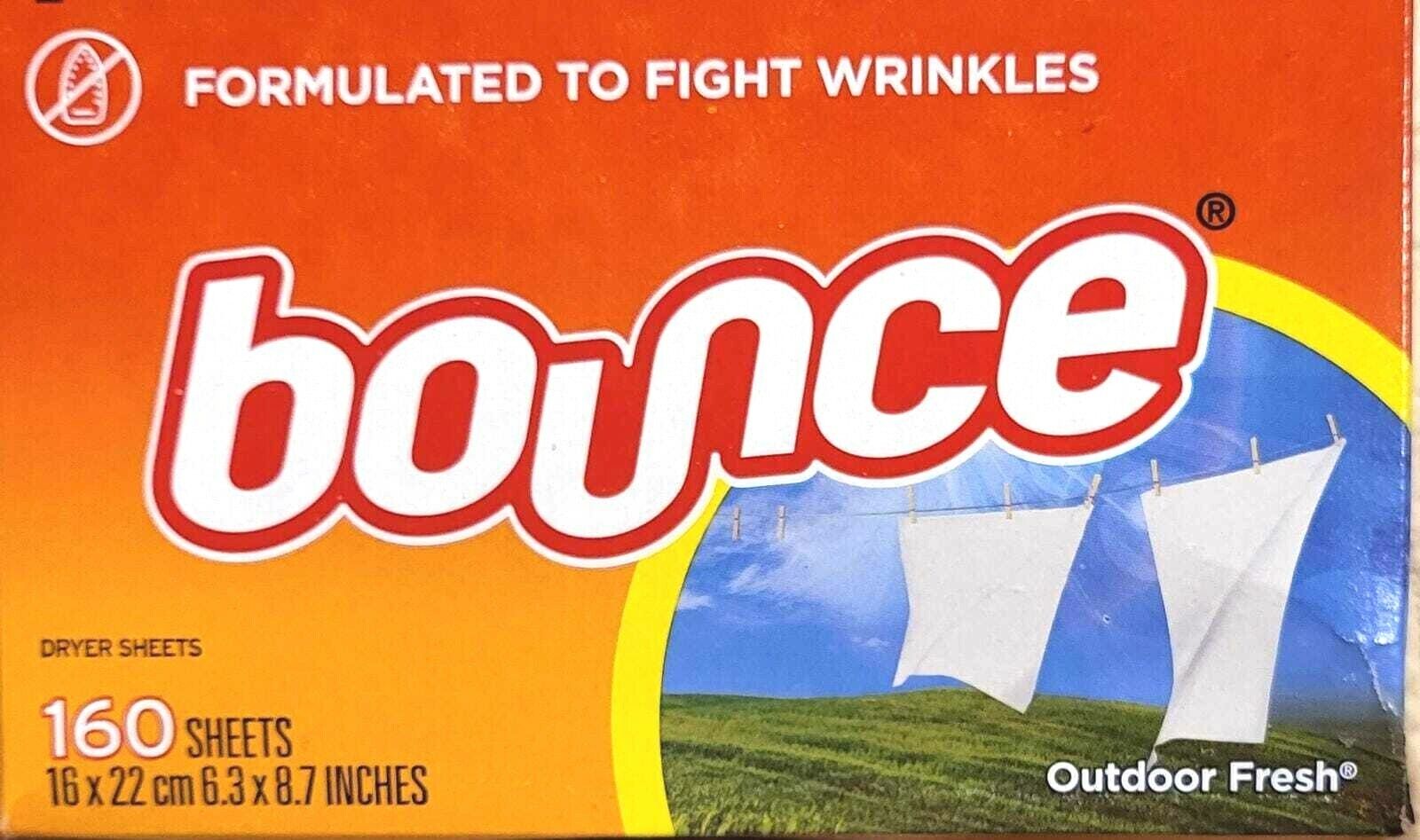 Buy Bounce Fabric Softener Dryer Sheets Outdoor Fresh Soft Clothes (160 ...