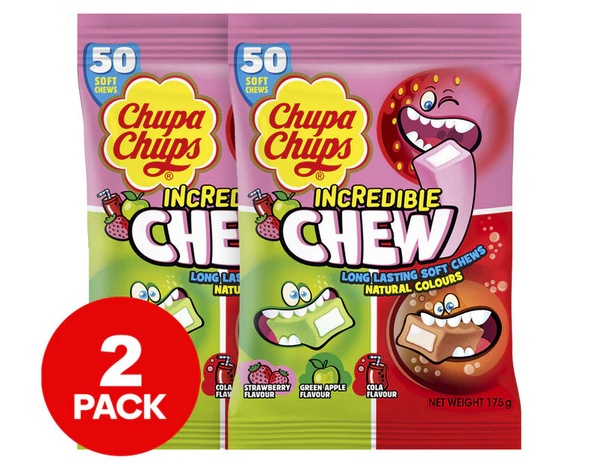 Buy Chupa Chups Assorted Chew Bag 175 g (2 Pack) - MyDeal Australia