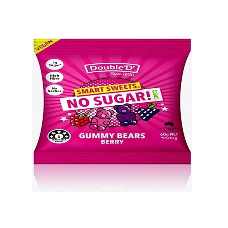Buy '- 2 x Double D Smart Sweets Gummies Sour 50g - MyDeal