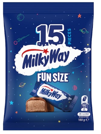 Buy 2 x Milky Way Milk Chocolate Fun Size Party Share Bag 15 Pieces ...