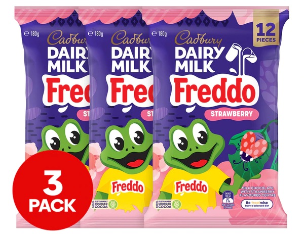 Buy 3 x Cadbury Freddo Strawberry Chocolate Sharepack 12 Pieces, 180g ...