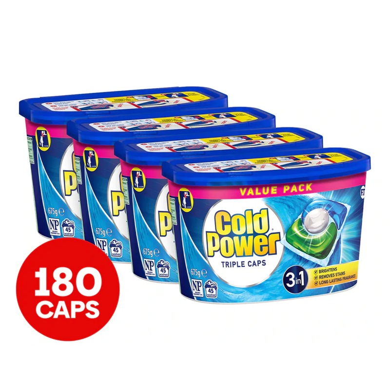 Buy 4 x Cold Power Triple Front & Top Loader Laundry Detergent Capsules ...