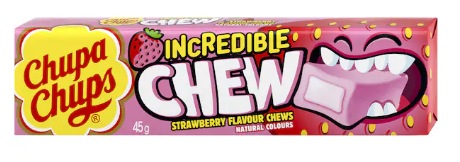 Buy 4 x Chupa Chups Incredible Chews Strawberry Flavour 45g - MyDeal ...
