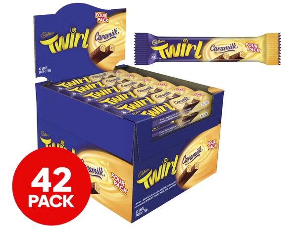 Buy 42 x Cadbury Twirl Chocolate Caramilk 58g - MyDeal Australia