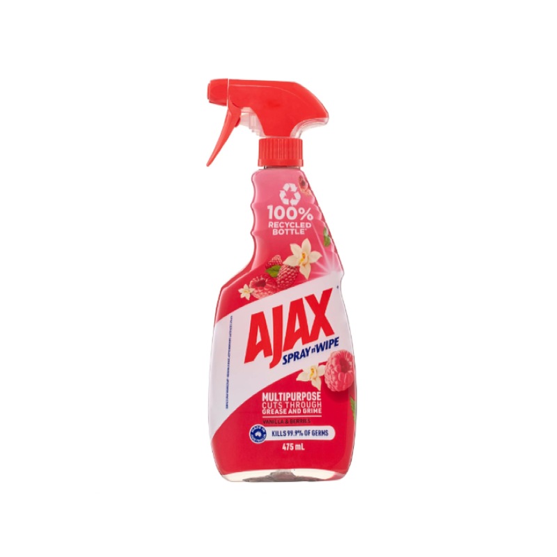 Buy Ajax Spray n' Wipe Multi-Purpose Cleaner Trigger, 475mL, Vanilla and Berries Surface Spray ...