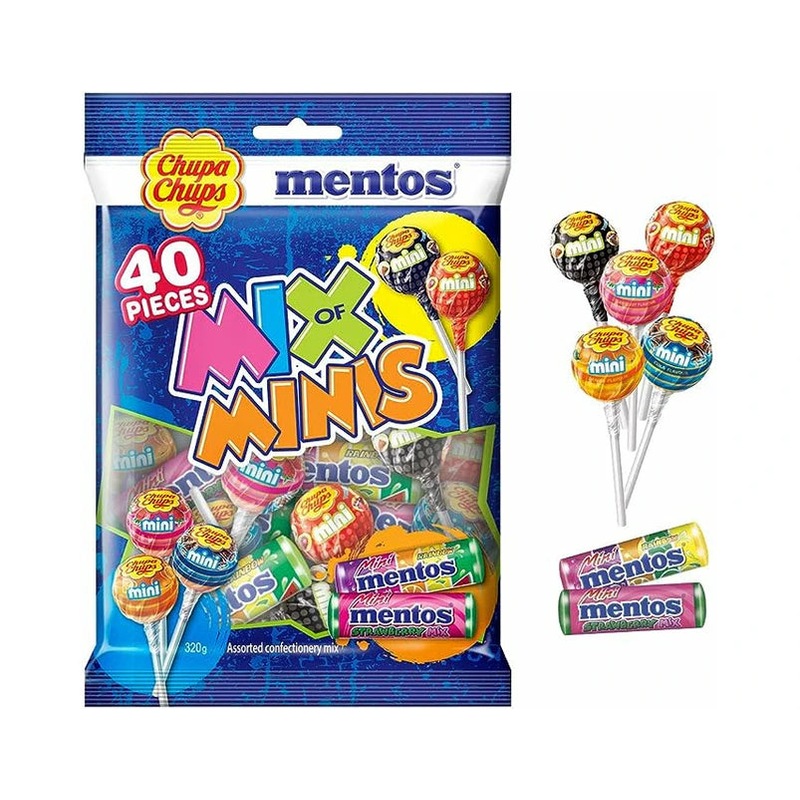 Buy Chupa Chups Mix of Minis Bag, 40 Lollipops and Mini Rolls - MyDeal