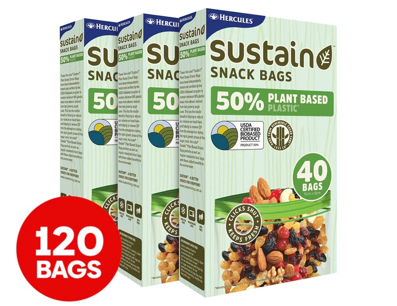 Buy Hercules Sustain Plant Based Plastic 15x9 Cm Resealable Food Snacks ...