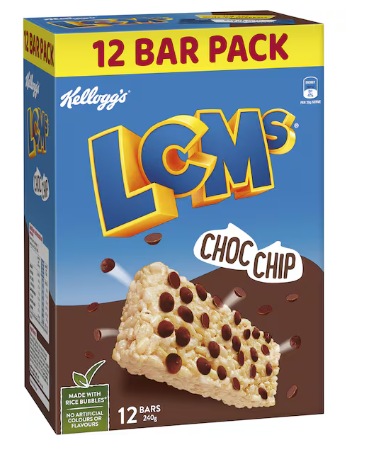 Buy Kellogg's LCMs Choc Chip Rice Bubbles Snack Bars 12 pack 240g ...