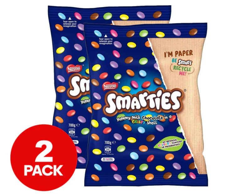 Buy Nestle 700g Smarties Milk Chocolate Crispy Crunchy Shell Candy ...