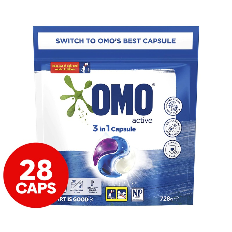 Buy OMO Active 3-in-1 Laundry Capsules 28pk - MyDeal