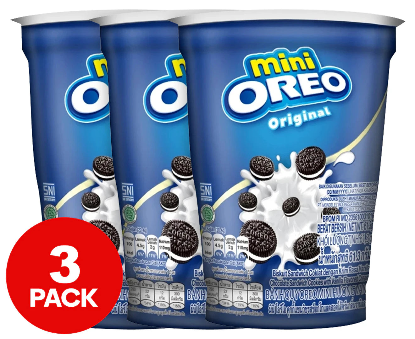 Buy Oreo Mini Tub Original 61.3g - Pack of3 - MyDeal Australia